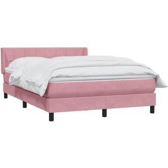 vidaXL Boxspringbett mit Matratze Rosa 140x220 cm Samt vidaXL