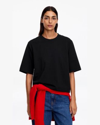 Arket Kastiges Signature-T-Shirt -Schwarz