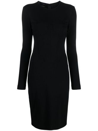 Pinko robe-corset à manches longues - Noir