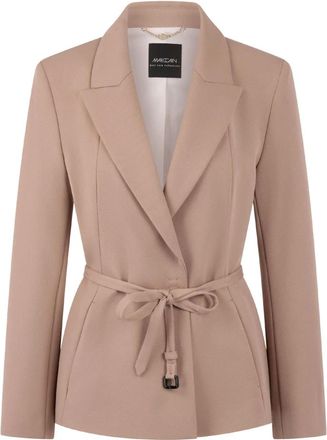 Marc Cain Femme, Vestes, Brun, Taille: 44 FR Blazer avec ceinture &agrave; nouer