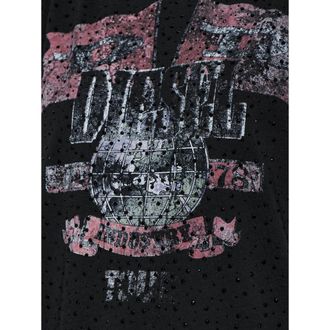 Diesel Crystal-Embellished Graphic Print T-Shirt - Black