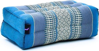 Leewadee Meditationskissen Yoga Block Zubeh&ouml;r Klotz Kissen &Ouml;kologisches Naturprodukt Thaikissen Nackenkissen, Kapok, 35 x 18 x 12 cm, Hellblau