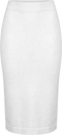 Malo Jupe crayon en maille c&ocirc;tel&eacute;e - Femme - Jupes - Blanc - Taille: 36 FR