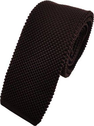 TigerTie ohne Markenname &eacute;troit cravate tricot&eacute;e brun fonc&eacute; unicolor - cravate Polyester Tie