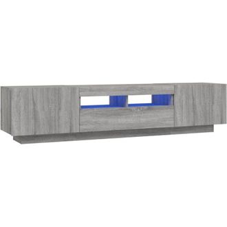 vidaXL Ensemble de meubles tv avec lumi&egrave;res led 2 pcs Sonoma gris