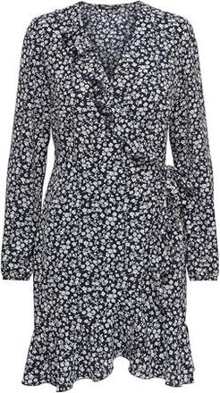 Only Only Femme Onlcarly L/S Wrap Short Dress Noos Wvn Robe d contract e, Ciel Nocturne, 44 EU