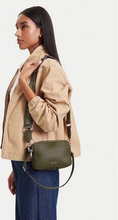 Calvin Klein Handtasche Webbing 2X Strap Camera Bag LV04F3656G Dunkelgr&uuml;n