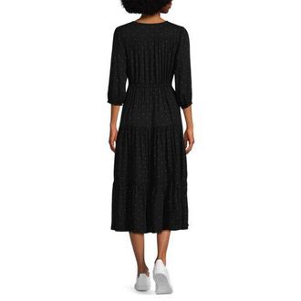 Lands End Midikleid mit Stufenrock, Damen, Größe:36-38 regular, Schwarz, by Lands End