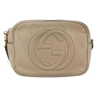 Gucci Sac Bandouli&egrave;re en Cuir Pre-owned - Femme - Pre-owned - Beige - Taille: ONE Size