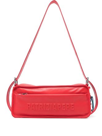 Patrizia Pepe sac port&eacute; &eacute;paule &agrave; logo emboss&eacute; - Rouge