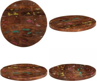 vidaXL Tischplatte &Oslash; 50x2,5 cm Rund Altholz Massiv - Holztischplatte - Altholztischplatte - Tischplatte Rund - Esszimmertischplatte - Vintage Tischplatte