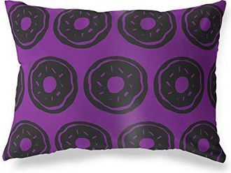 Bonamaison Le Jardin du Lin Kissenbezug Zierkissenbezug Lila-Schwarz Kissenbezug, Für Bett, Auto, Sofa, Haus, Wohnzimmer, Schlafzimmer, Dekoration, 45x60 Cm - En