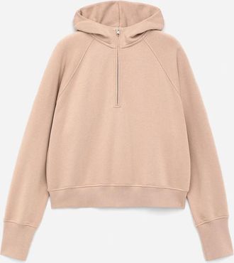 Arket Kapuzensweatshirt Mit Kurzem Rei&szlig;verschluss -Beige
