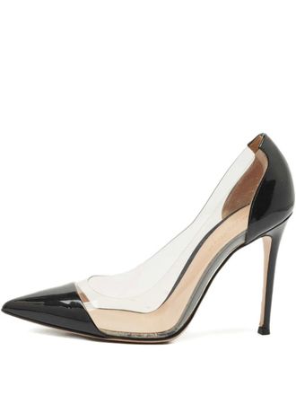 Gianvito Rossi escarpins en cuir &agrave; bout pointu Plexi - Noir