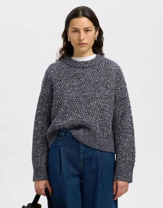 Selected Pullover in dunklem Saphirblau