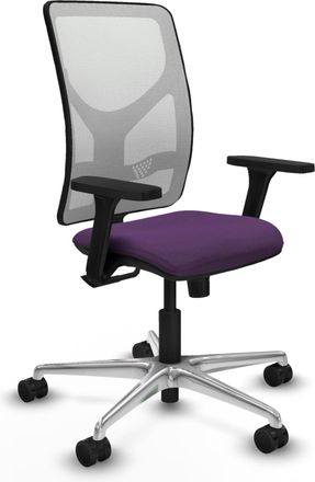 Piqueras y Crespo B&uuml;rostuhl mit 3D-Armlehnen, h&ouml;henverstellbare Lendenwirbelst&uuml;tze, ausgestattet mit 3 Positionen und Schneideschaum, Wei&szlig;/Violett