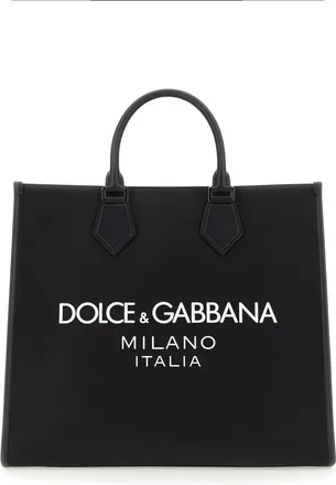 Dolce & Gabbana Mens Large Shopping Bag Black Polyamide Handbags Hand