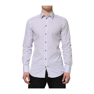 Dolce & Gabbana Gestreiftes Baumwollhemd - - Shirts - Herren - Mehrfarbig - M