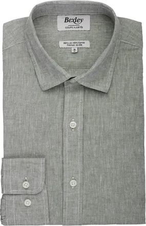 Bexley Silbert - Chemise homme chambray vert kaki