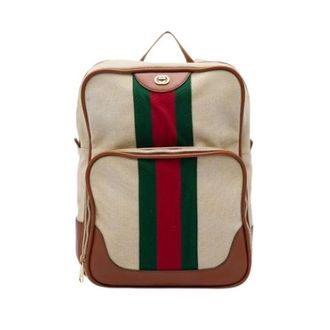 Gucci Sac &agrave; dos vintage en toile Pre-owned - Femme - Pre-owned - Beige - Taille: ONE Size