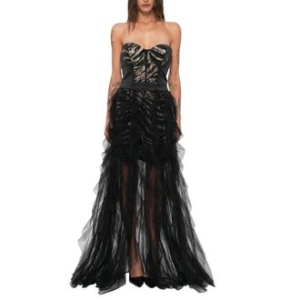 Just Cavalli Long Paillettes Mix Dress - - Dresses - Damen - Schwarzk - S