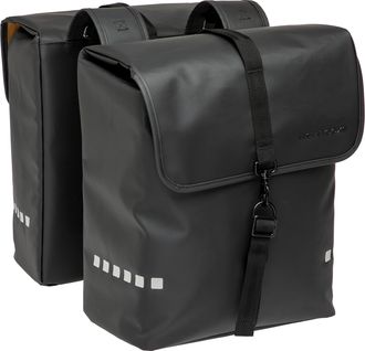 New Looxs Odense Double 39 L - Doppeltasche - Fahrradtasche für Gepäckträger - E-Bikes Geeignet - Doppelte Fahrradtasche - Wasserdicht Polyester - Schwarz