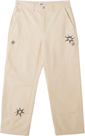 Obey Homme, Pantalons, Blanc, Taille: W32 Big Timer Printed Carpenter Pant