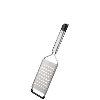 GEFU PRIMELINE Grobreibe 34,9 cm | Diamond Laser Cut Edelstahl | Antirutschfu&szlig; & Schutzkappe | Ergonomischer Griff & Aufh&auml;nge&ouml;se