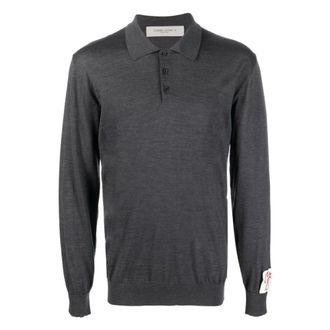 Golden Goose Rundhals-Strickpullover mit vier mittleren Kn&ouml;pfen - - Knitwear - Herren - Grau - M