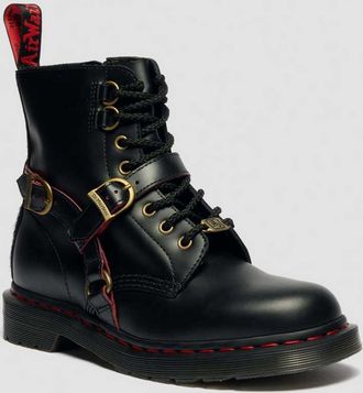 Dr. Martens 1460 Jahr Des Pferdes Leder Stiefel in Schwarz, Gr&ouml;&szlig;e: 37