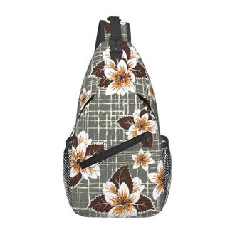 Generic Fleur Fleurs Feuilles Ligne Droite Entrelacement Sacoche Bandouliere L&eacute;ger Sacs &Agrave; Dos Pratique Sac &Agrave; Bandouli&egrave;re Pour Sport Voyage Cyclisme