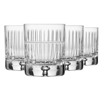 Krosno Verres &agrave; Whisky, Bourbon et Scotch 250 ml, Lot de 4 - Collection Saga - Verre en Cristal, Taill&eacute;s - Faits &agrave; la Main - Id&eacute;al comme Cadeau