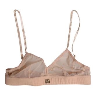 Dolce & Gabbana Puderrosa Nylon DG Logo BH - - Underwear - Damen - Rosa - XS