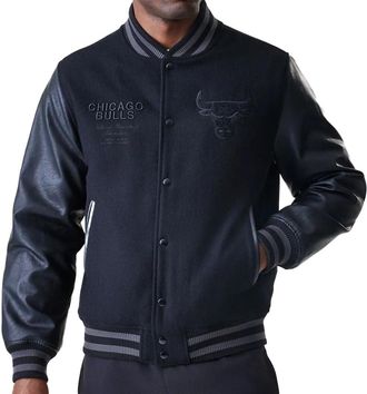New Era NBA Unisex Tonal College Jacke Chicago Bulls black (DE/NL/SE/PL, Alphanumerisch, XXL, Regular, Regular, Schwarz)