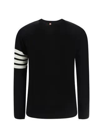 Thom Browne Mens Virgin Wool Cardigan Black Fleece Ovis Aries Sweater
