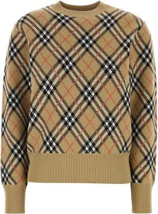 Burberry Femme, Pulls, Beige, Taille: 42 FR Pull Ras du Cou Motif Argyle