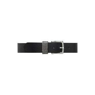 Depeche Stylischer Schwarzer G&uuml;rtel mit Eckiger Schnalle - - Accessories - Damen - Schwarzk - 85 CM