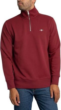 GANT Homme Sweat-Shirt À Demi-Fermeture Éclair Regular Shield, Plumped Red, L