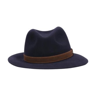 Borsalino Homme, Accessoires, Bleu, Taille: 59 CM Chapeau en feutre bross&eacute;