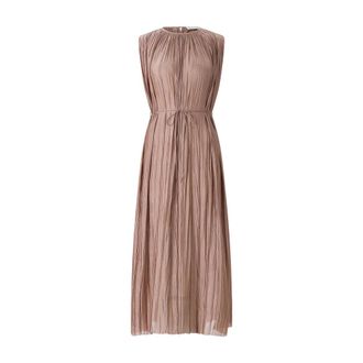 Roberto Collina Femme, Robes, Brun, Taille: 42 FR Robe Maxi Pliss&eacute;e