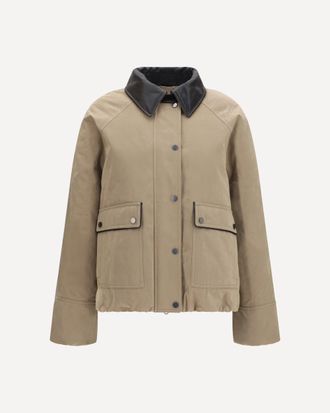 Brunello Cucinelli Padded down Jacket with leather collar Female 42