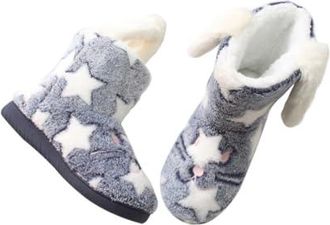 IFUNDOM Bottes de Neige DHiver pour Femme Taille 39/40 Bleu Bottes Courtes Chaudes Semelle Antid&eacute;rapante R&eacute;sistante Chaussures et Isolantes pour Sorties en Hi