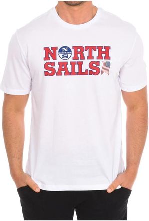 North Sails T-Shirt mit kurzem &Auml;rmel und Markendruck - - Tops - Herren - Wei&szlig; - L