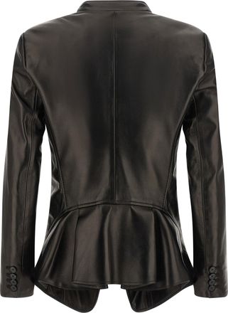 Alexander McQueen Nappa Leather Blazer - Black