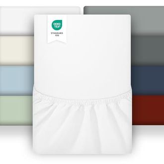 Puredown Lot de 2 Drap Housse 100x200 cm avec Bonnet de 30 cm pour Matelas Épais - Protège-Matelas Polyester Microfibre Brossée, Parure de Lit Certifié Oeko-Te