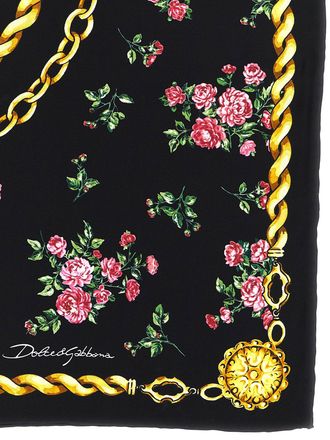 Dolce & Gabbana Mazzolini di Rose Scarf - Black