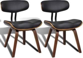 vidaXL Vidaxl - Chaises &agrave; manger lot de 2 bois courb&eacute; et similicuir