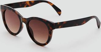 Mango Lunettes de soleil monture ronde chocolat - Femme - Taille unique - MANGO
