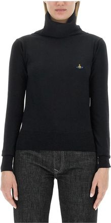 Vivienne Westwood Femme, Pulls, Noir, Taille: 44 FR Giulia High Neck