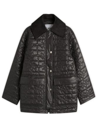 Ganni Shiny Quilt Midi Jacket W0343